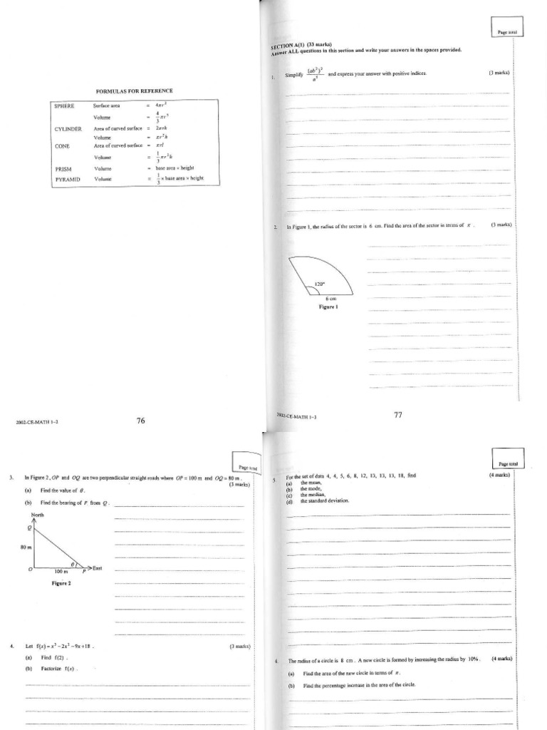 2002 HKCEE Mathematics Paper 1 | PDF