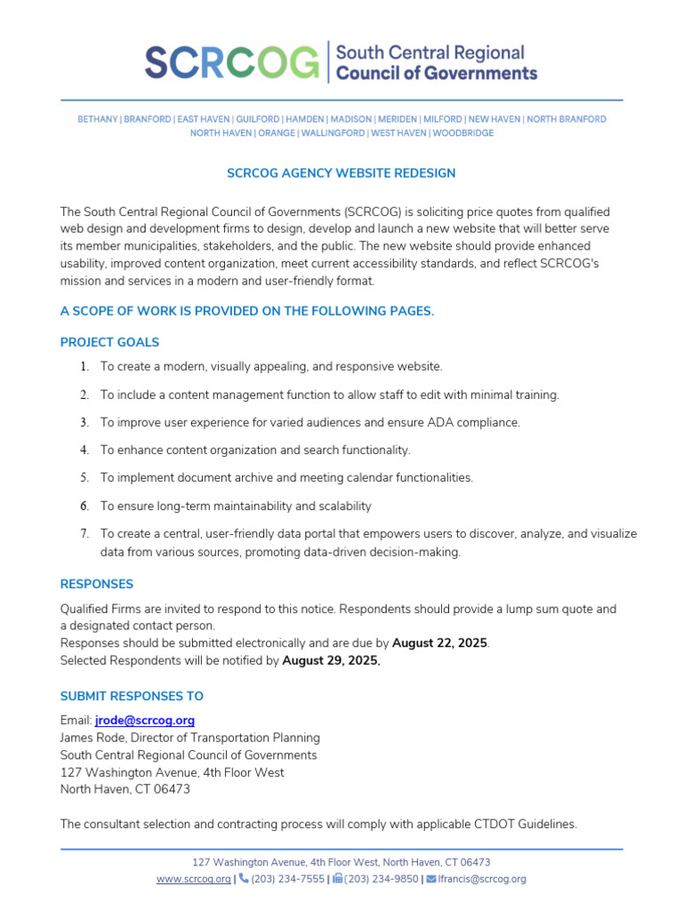 SCRCOG Connecticut WebsiteRedesign 15kto25k Removed | PDF | Search ...