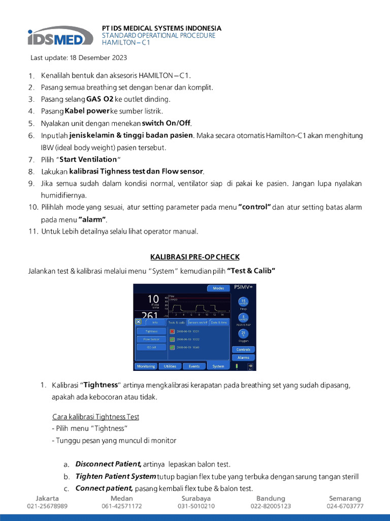 Sop Hamilton c1 - F&P, Ncpap, Hiflowo2 | PDF