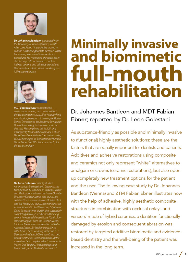 Minimally Invasive Dental Rehabilitation | PDF | Dentistry | Human Tooth