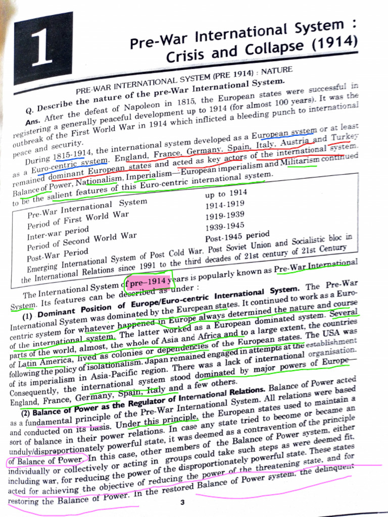 Pre-War International System Overview | PDF | Imperialism | Nationalism