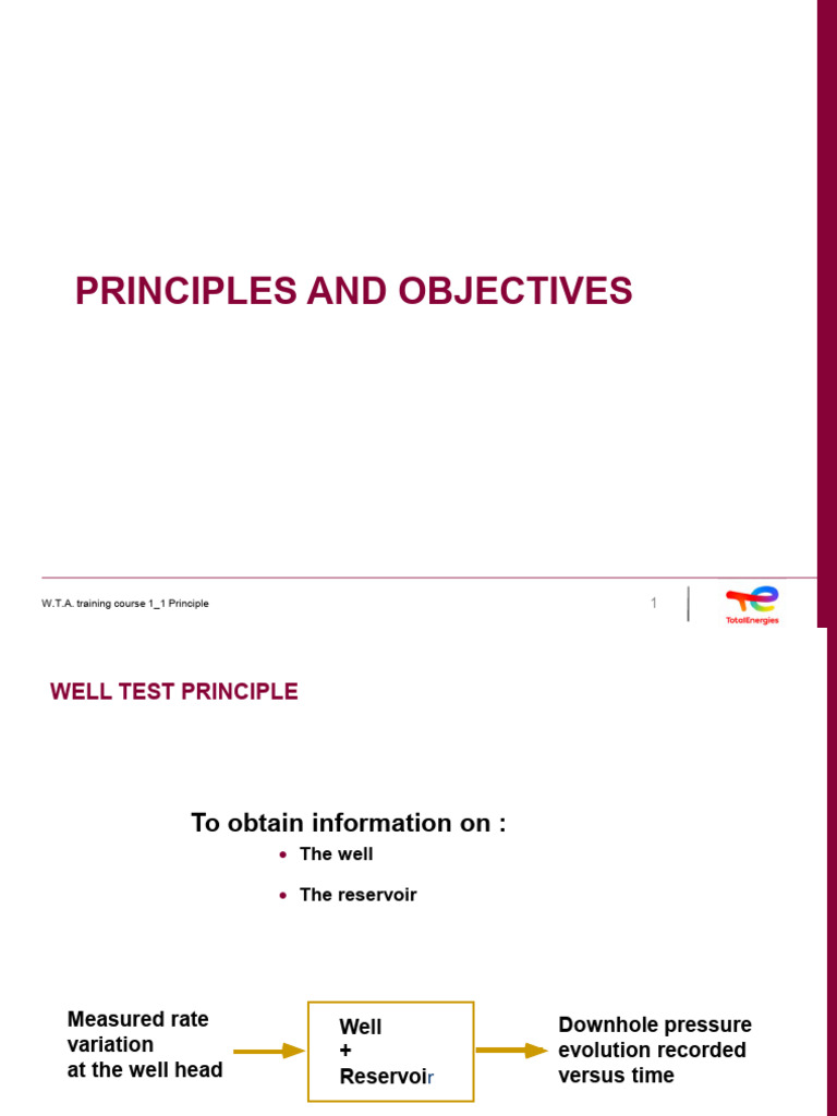 WTA 1 - 1 - Principles - and - Objectives of Well Testing Reservoir ...