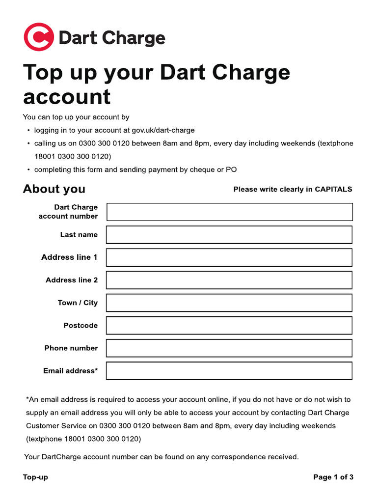 Dart Charge Zahlungsaufforderungnull