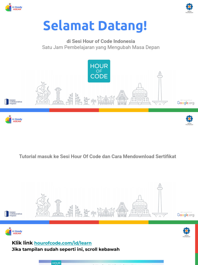 Tutorial Masuk Ke Sesi Hour of Code - Hour of Code by Kaizen Collaborative Impact | PDF
