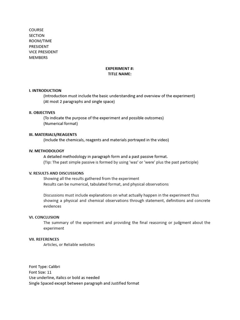 Laboratory Report Template Guide | PDF