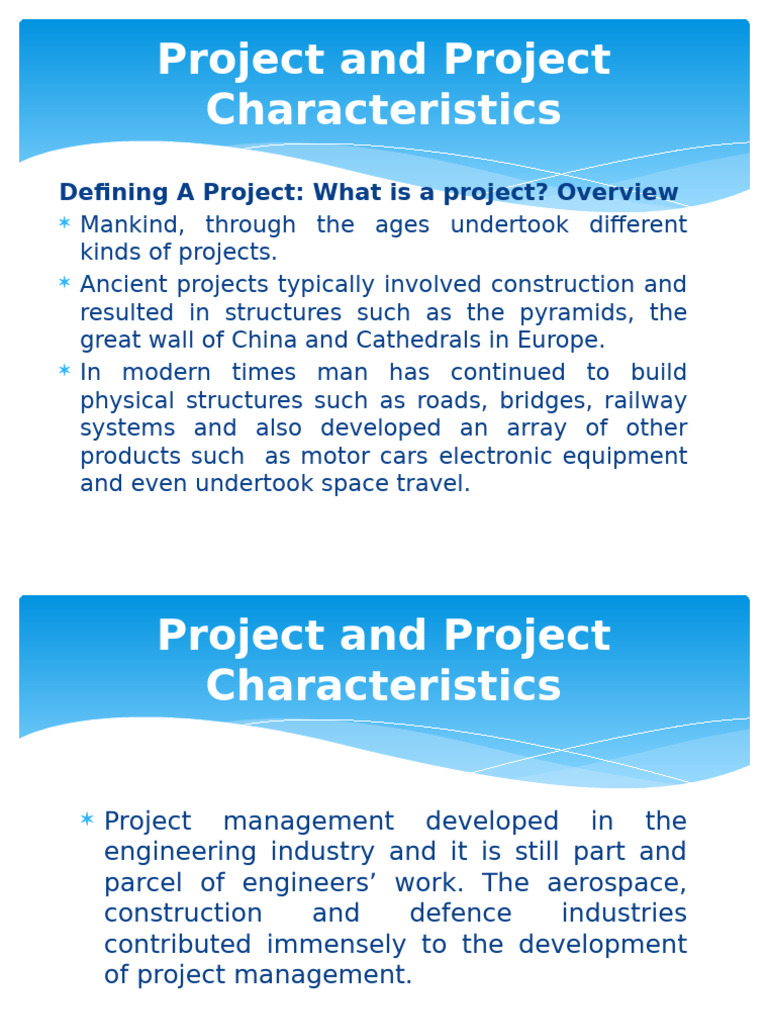 Characteristics of a Project Explained | PDF | Economies | Business