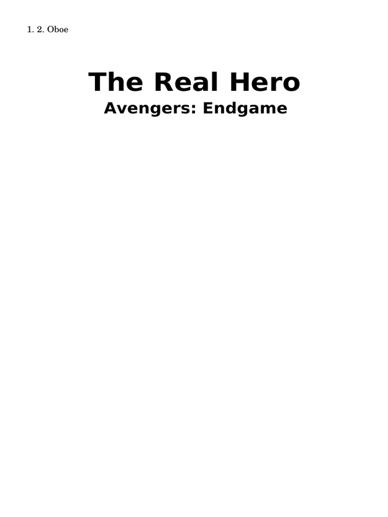 The Real Hero - C Oboe | PDF