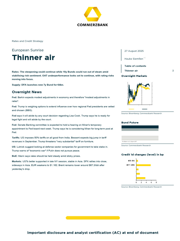 European Sunrise Rates Strategy Update | PDF | Securities (Finance ...