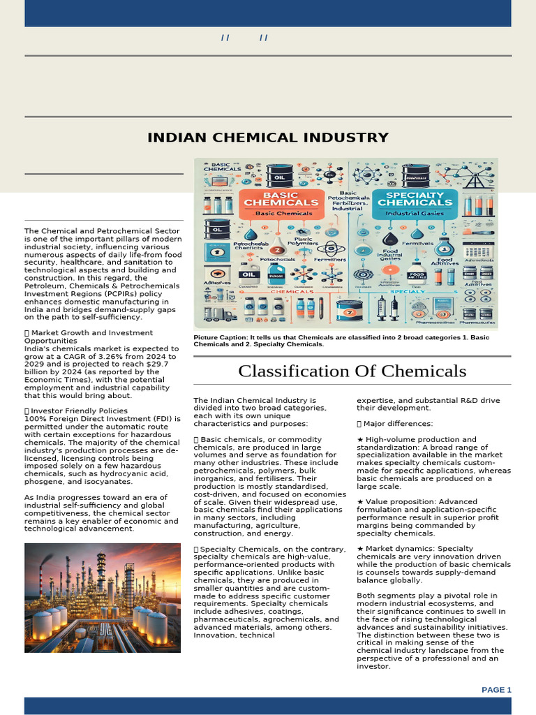 Indian Chemical Industry Overview | PDF | Chemical Industry | Chemistry