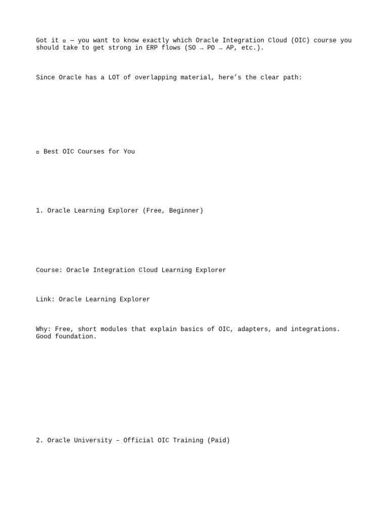 OIC Learning Path for ERP Integration | PDF