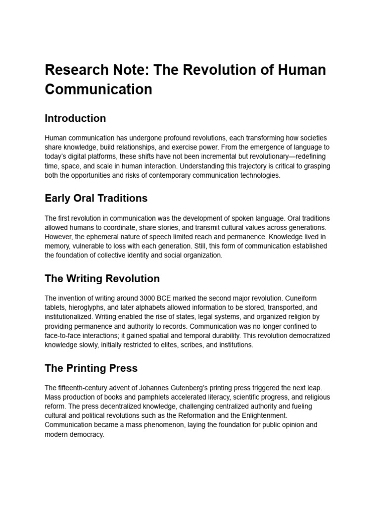 Evolution of Human Communication | PDF | Artificial Intelligence ...