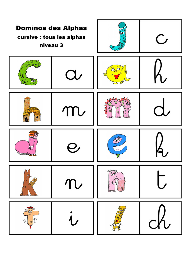 Domino Alpha Cursive Niv.3 | PDF