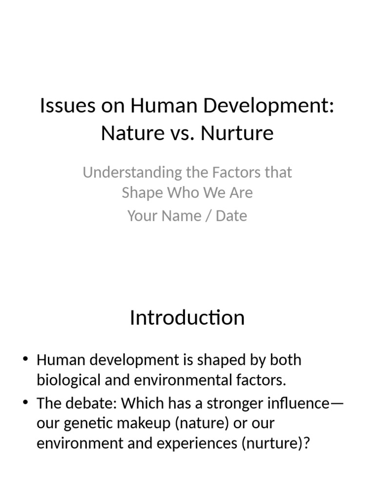 Nature vs. Nurture in Human Development | PDF