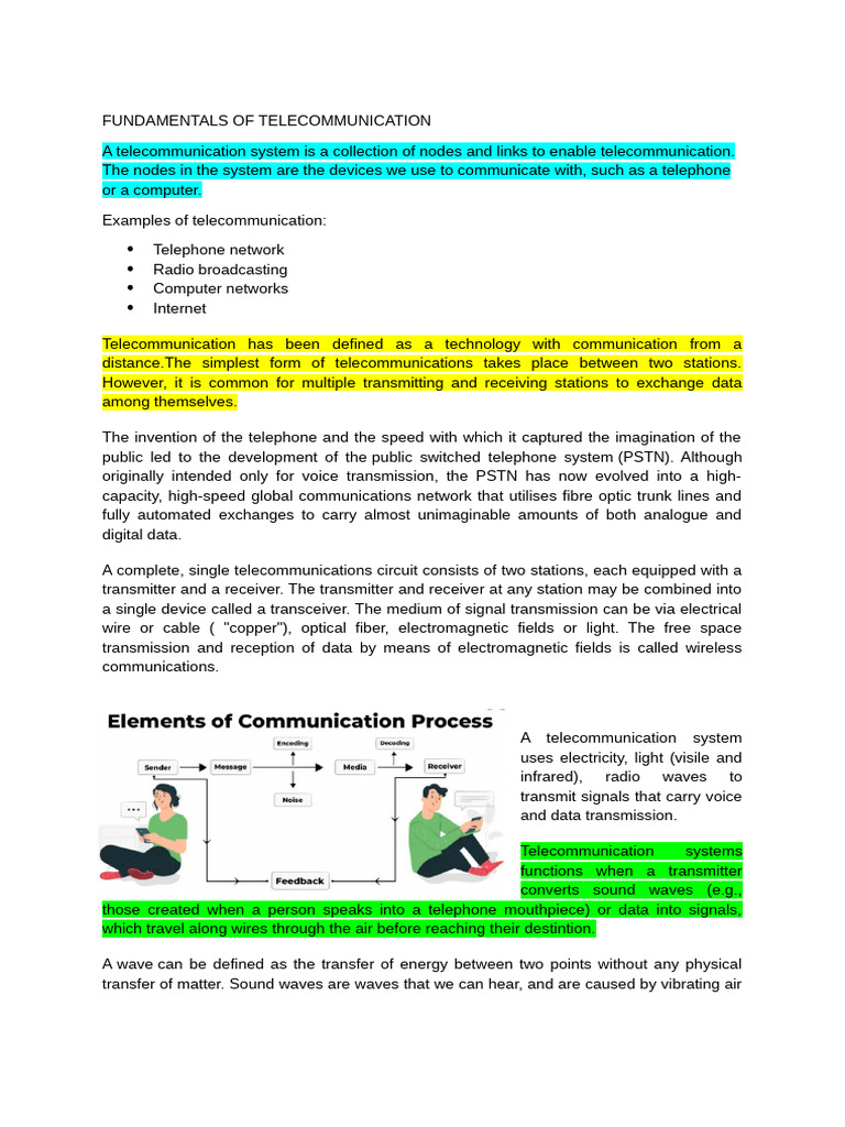 Basics of Telecommunication Systems | PDF | Telecommunications ...