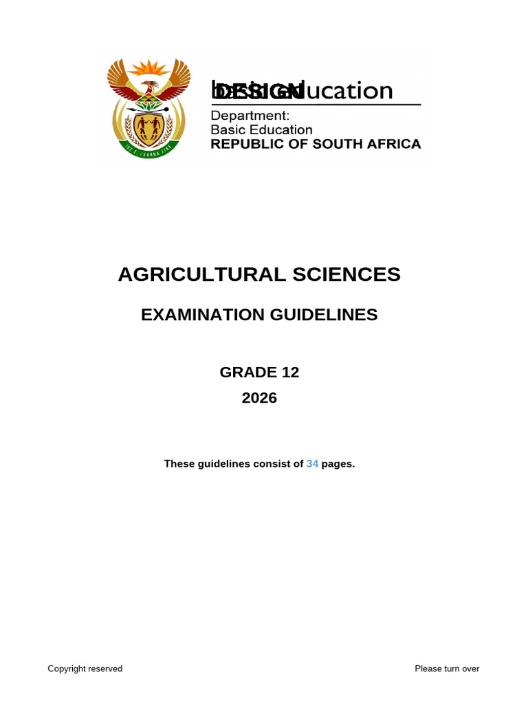 Grade 12 Agricultural Sciences Exam Guidelines 2026 | PDF | Digestion ...