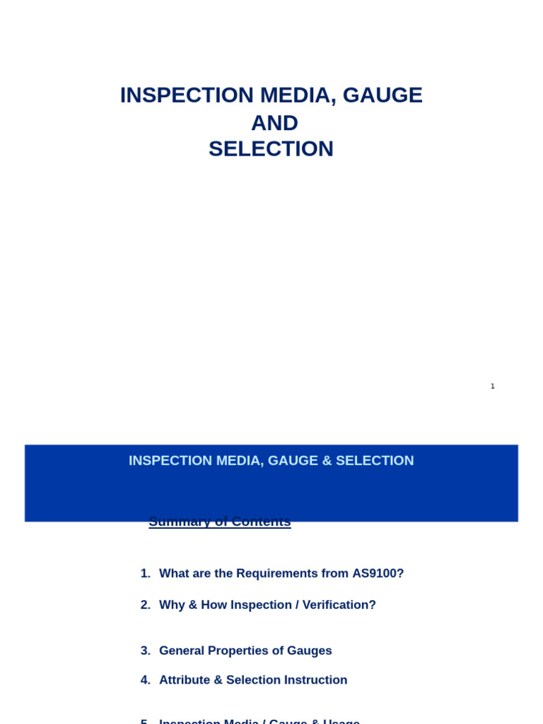 AS9100 Gauge Selection and Inspection Guide | PDF | Calibration ...