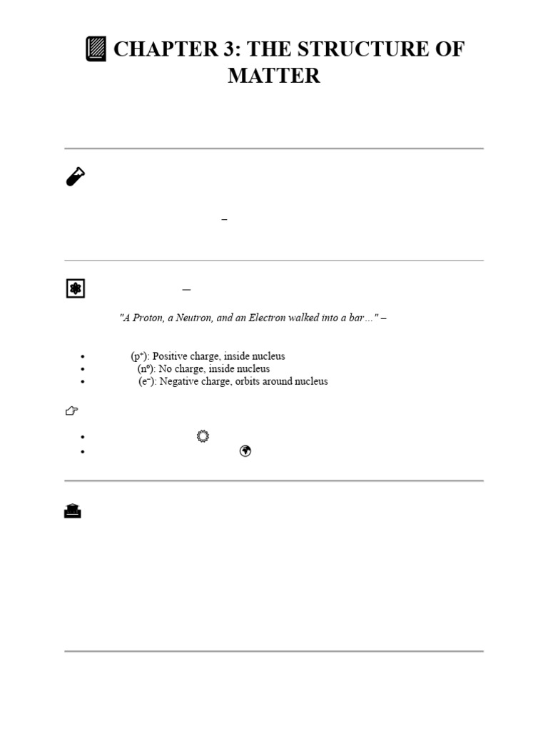 Chapter 3 The Structure of Matter | PDF | Atoms | Atomic Nucleus