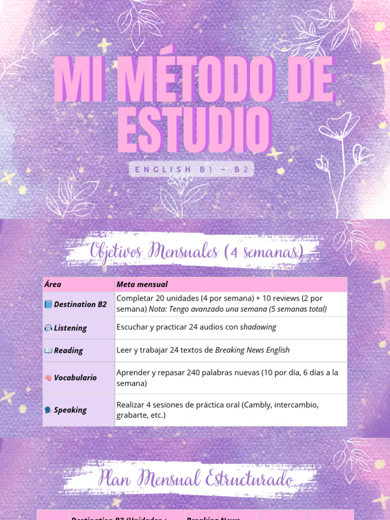 Mi Metodo de Estudio Ingles B1-B2 | PDF | Lingüística | Comunicación humana