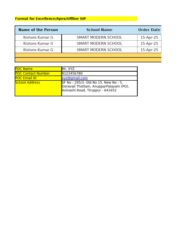 Dispatch Book Order Format | PDF