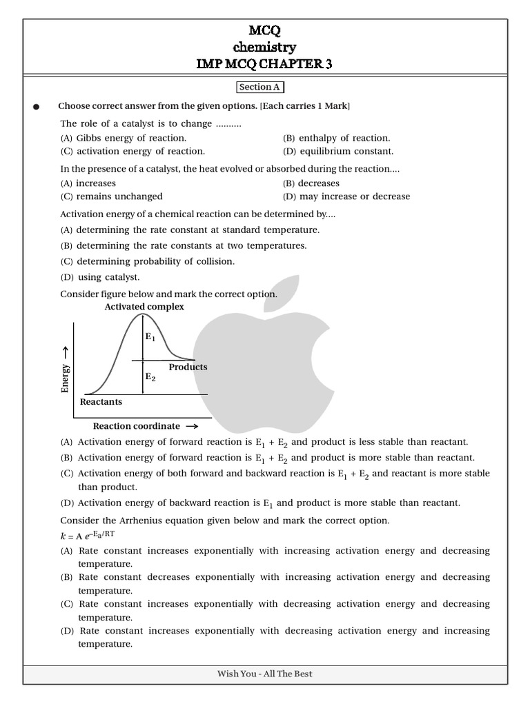 Impmcqchapter3 d30 Dec 2024 | PDF | Reaction Rate | Activation Energy