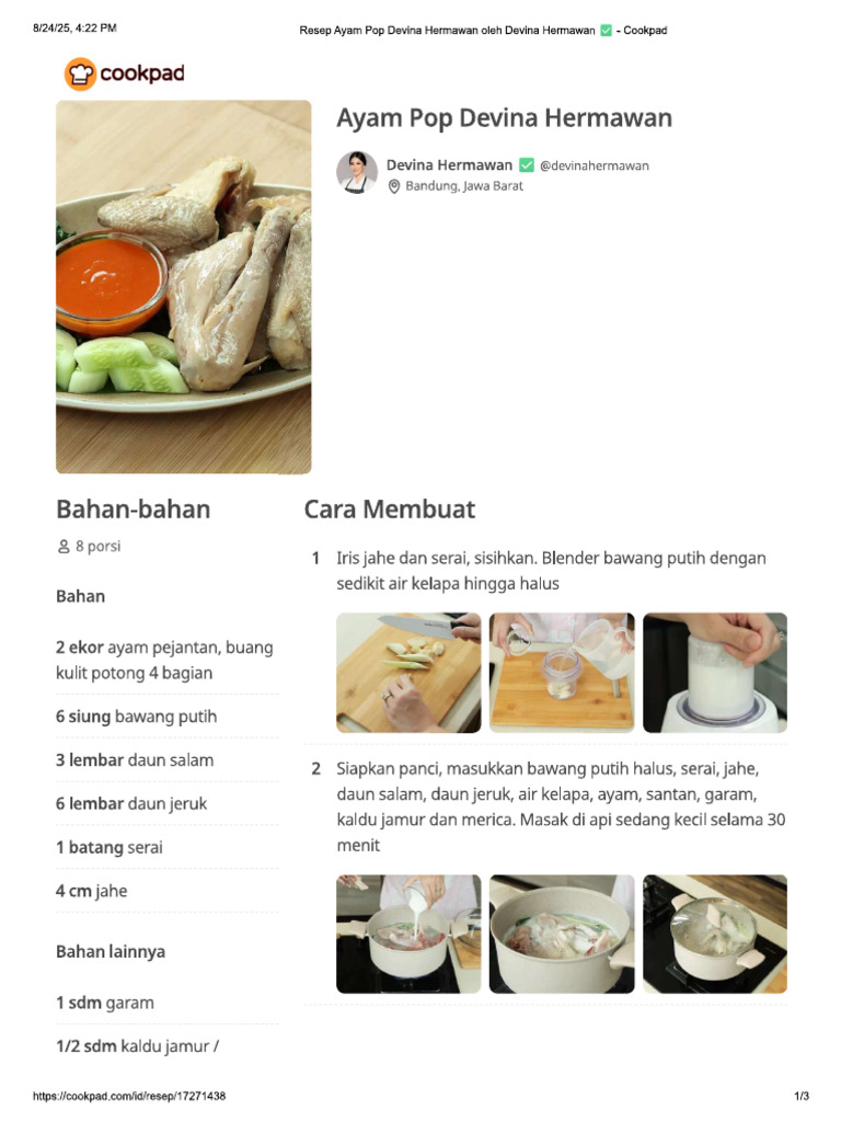 Resep Ayam POP | PDF