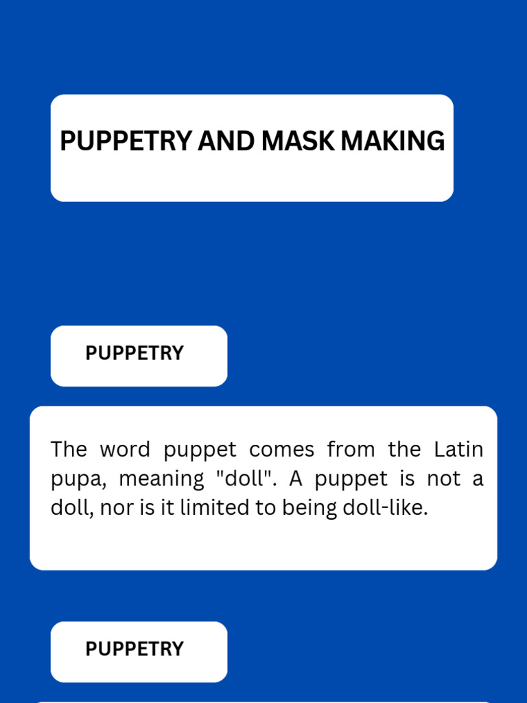 Puppetry and Mask Making Essentials | PDF