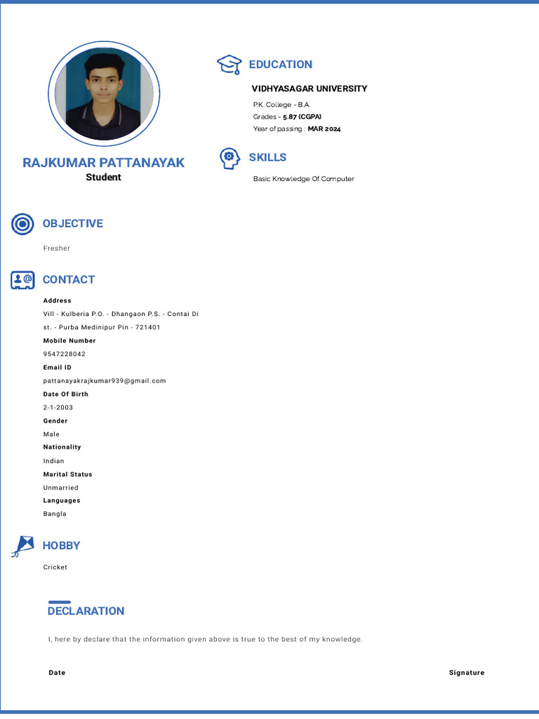 Rajkumar Pattanayak: Education | PDF