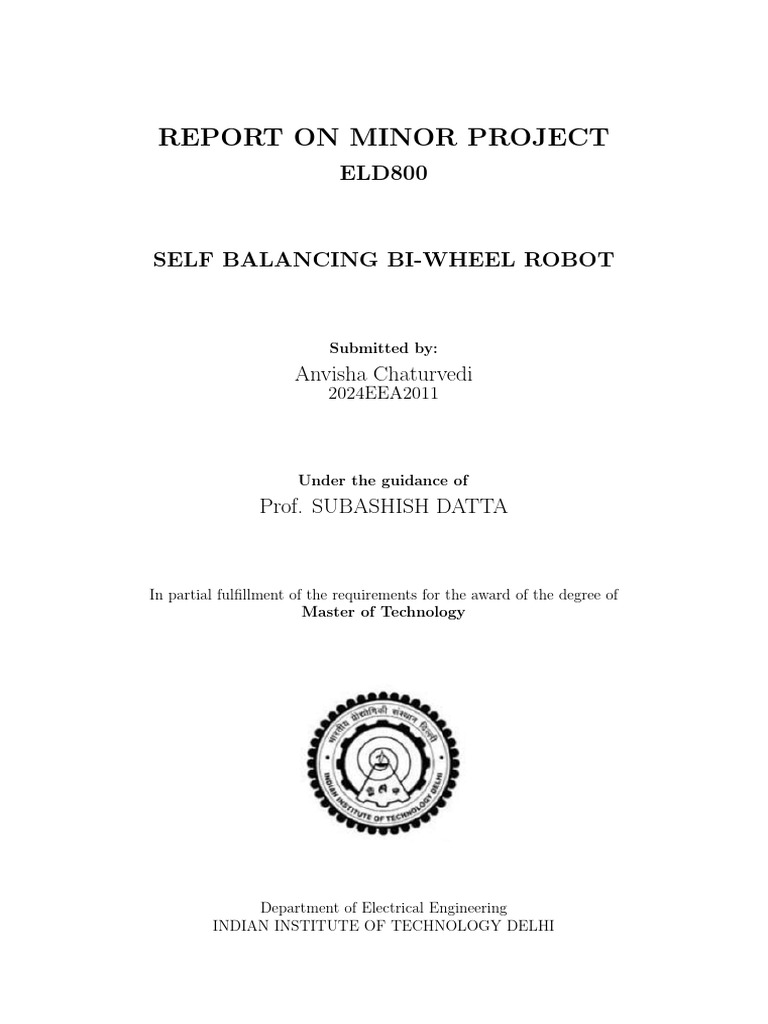 Biwheeled Robot Anvisha Report | PDF | Lagrangian Mechanics | Control ...