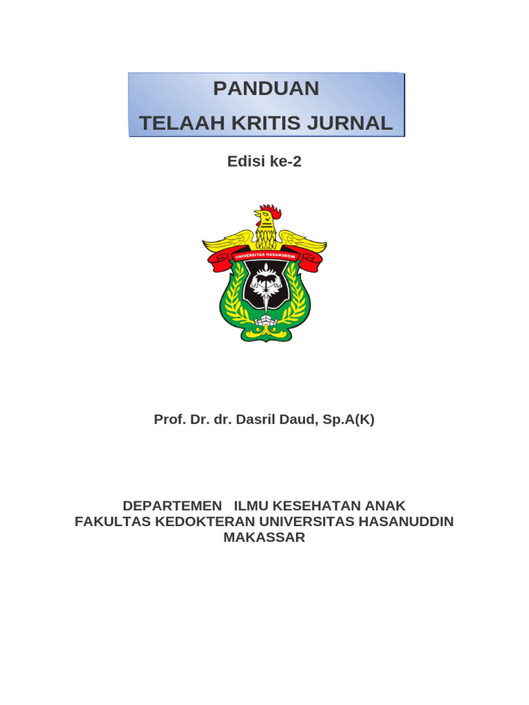 Panduan Telaah Kritis Jurnal Kedokteran | PDF