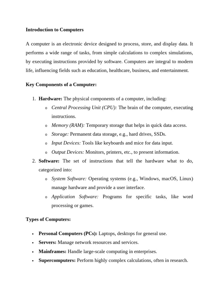 Comprehensive Guide to Computers | PDF | Computer Data Storage ...