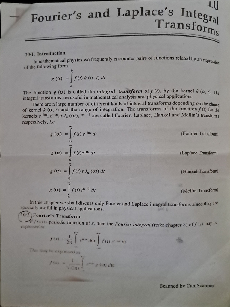 Fourier And Laplace Integral Transform Pdf