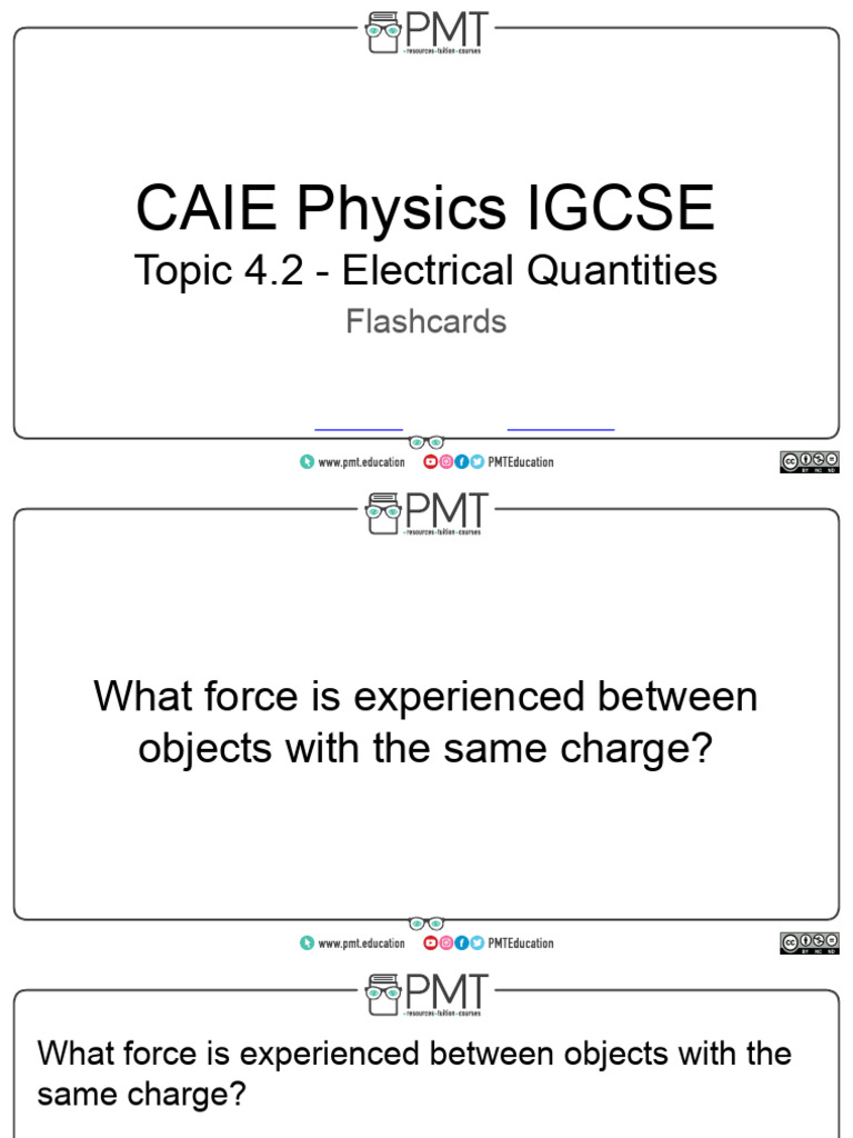 Electrical Quantities in IGCSE Physics | PDF | Voltage | Electric Current