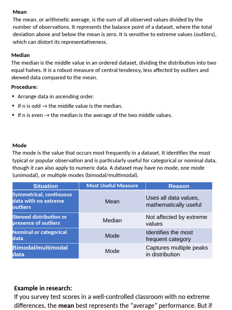 Lesson 3.5_Central Tendency and Variability_Mean, Median, Mode & SD ...