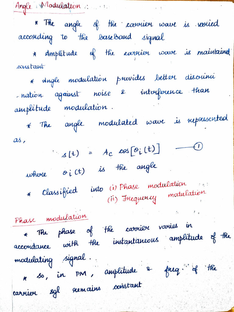 10.angle Modulation FM and PM Waveforms | PDF | Amplitude | Wireless