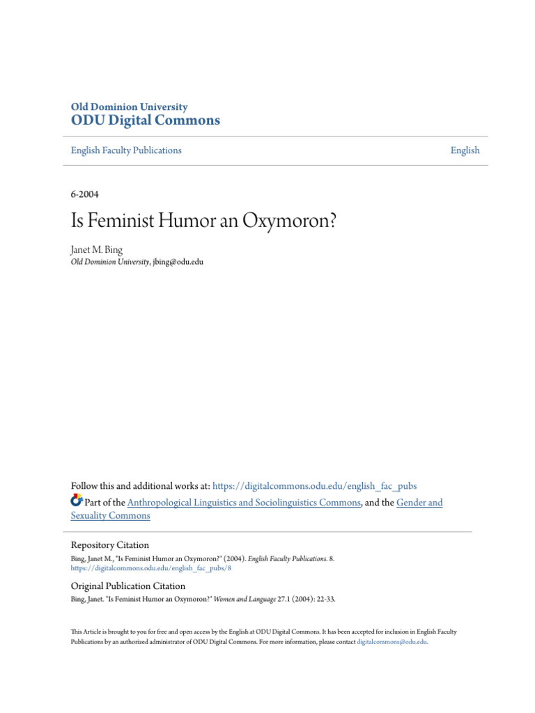 Exploring Feminist Humor Dynamics | PDF | Jokes | Feminism