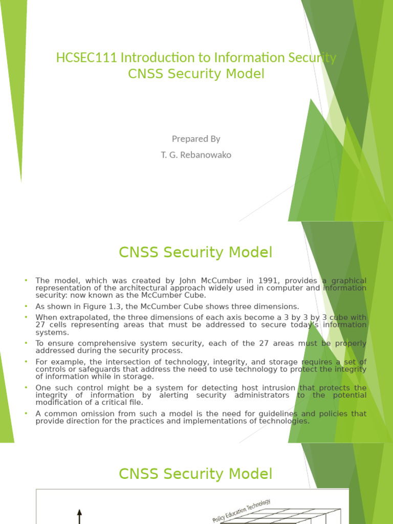 03 CNSS Security Model | PDF | Security | Computer Security