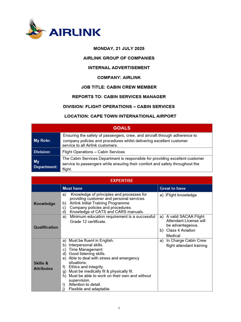 Cabin Crew Member Recruitment Guide | PDF | Flight Attendant