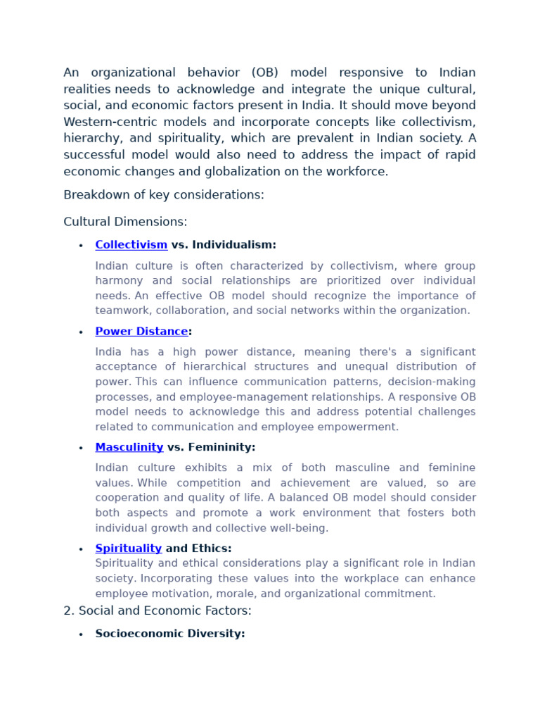 Ob Model Responsive To Indian Realities | PDF | Industrial And ...