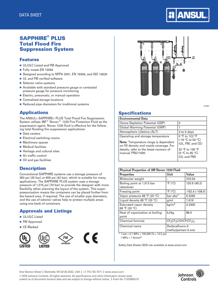 Sapphire Plus System with Novec 1230 | PDF | Pressure | Transparent ...