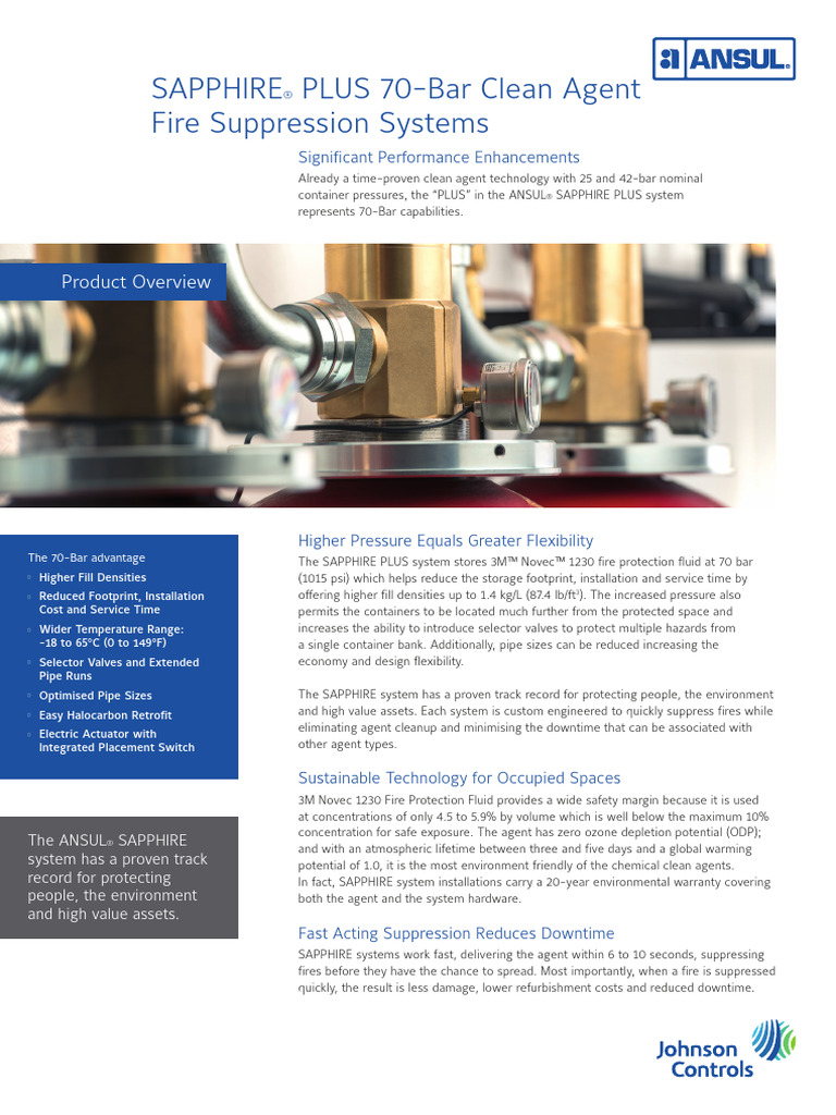 Novec Sapphire Plus | PDF | Pressure | Firefighting
