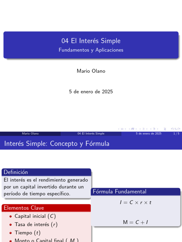 04 Interés Simple | PDF | Economias | Ciencias económicas