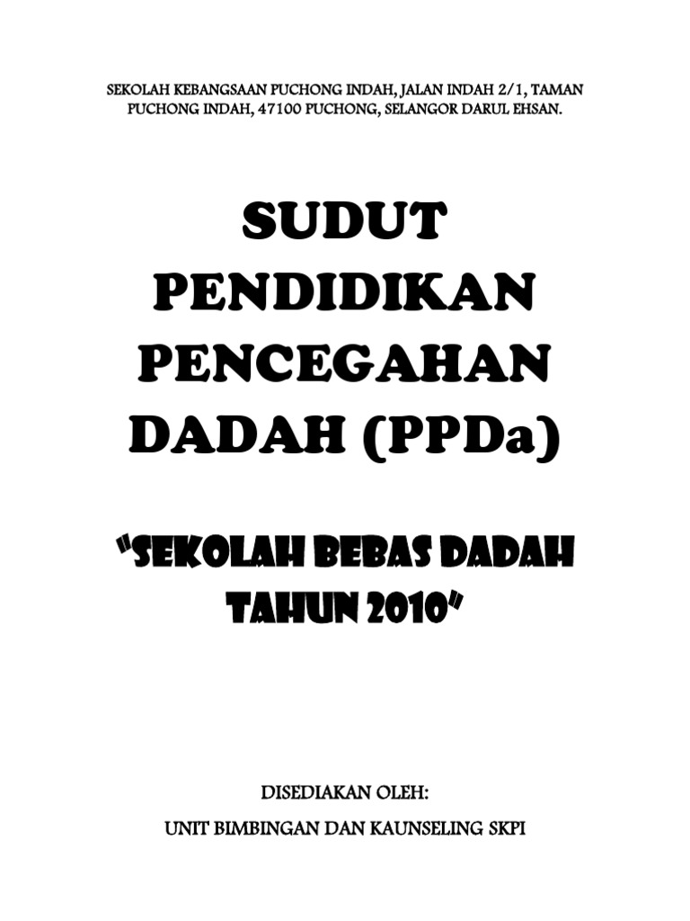 Kertas Kerja Sudut Ppda 2010 | PDF