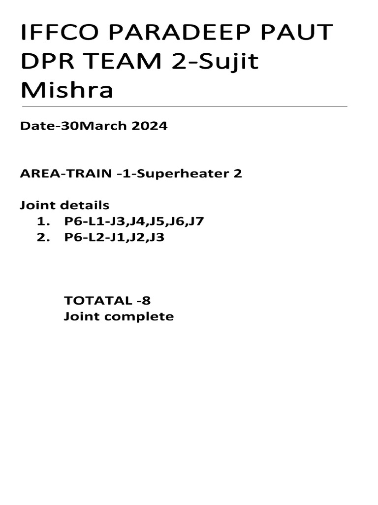 Iffco Paradeep Paut DPR Team 2 | PDF