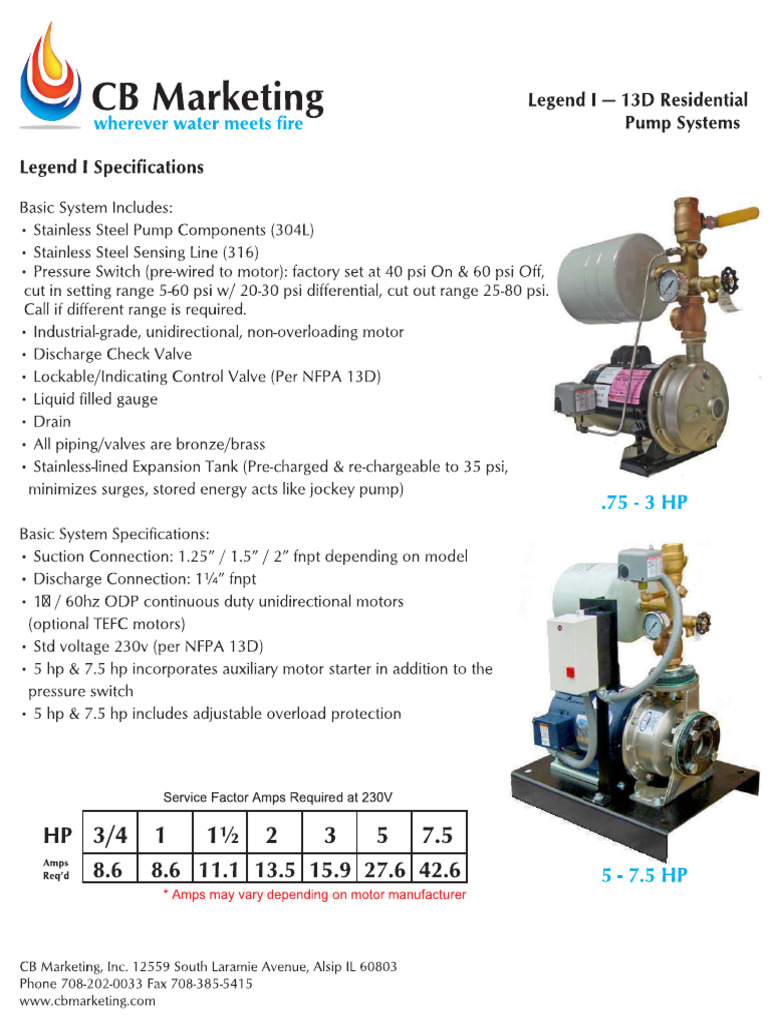 Legend NFPA 13D Pump | PDF