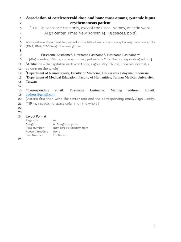 Template BMJ Original Article | PDF | Citation | P Value