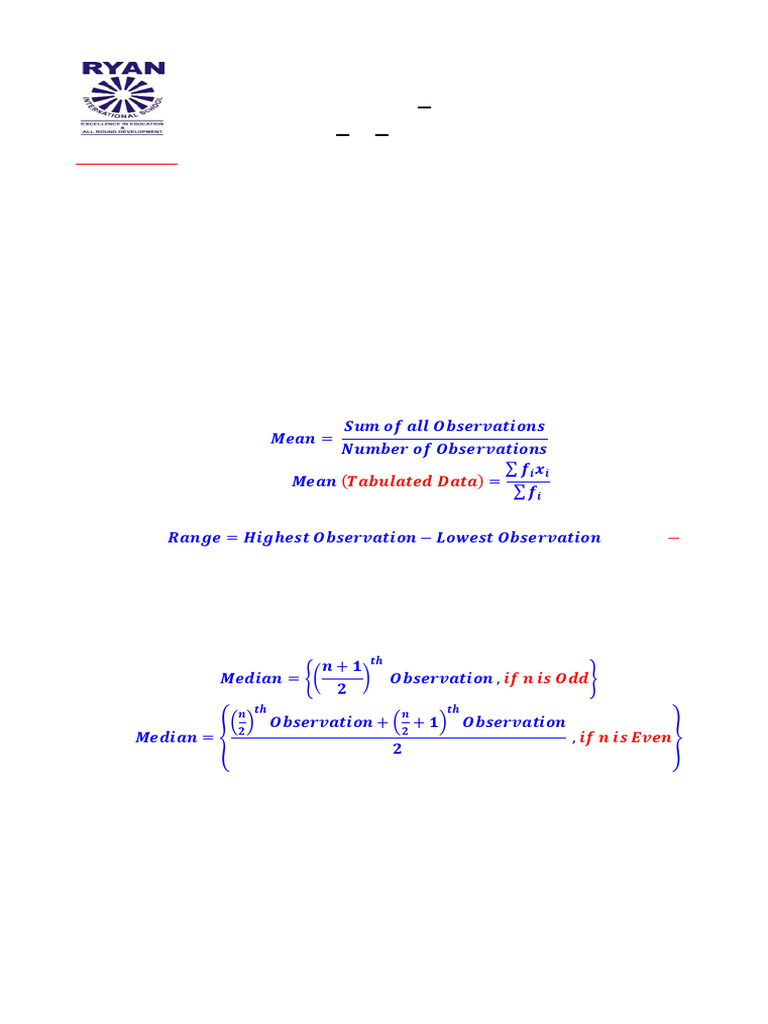 Data Handling Notes for Class VII | PDF | Mean | Mode (Statistics)