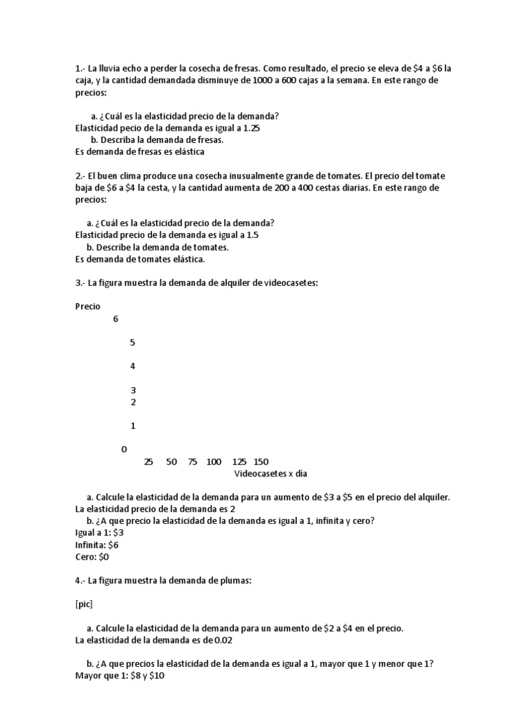 Tarea de Micro | PDF | Elasticidad (economía) | La elasticidad precio de la demanda