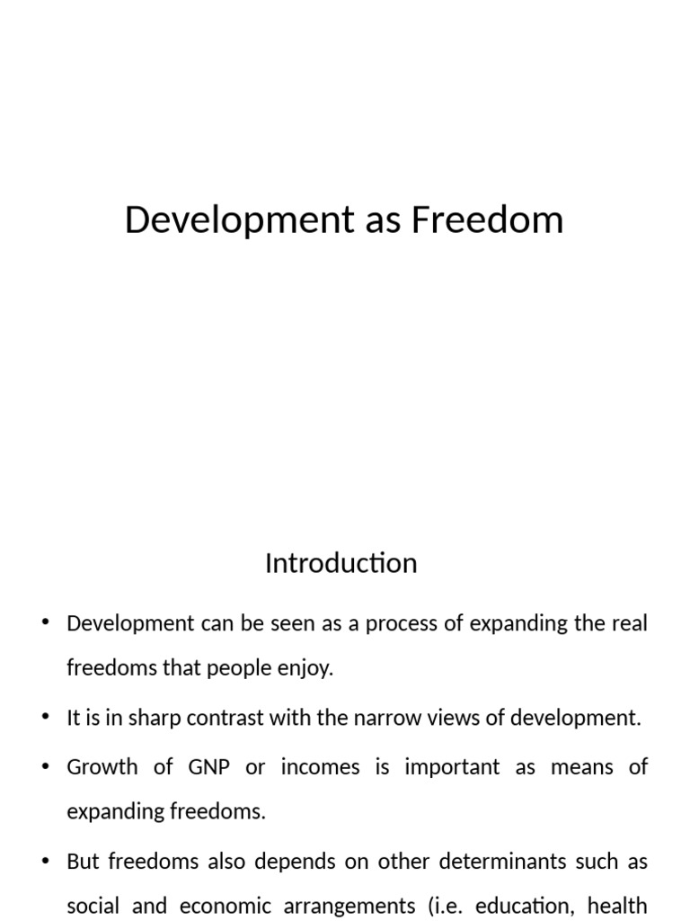 Expanding Freedoms Through Development | PDF | Poverty | Poverty ...
