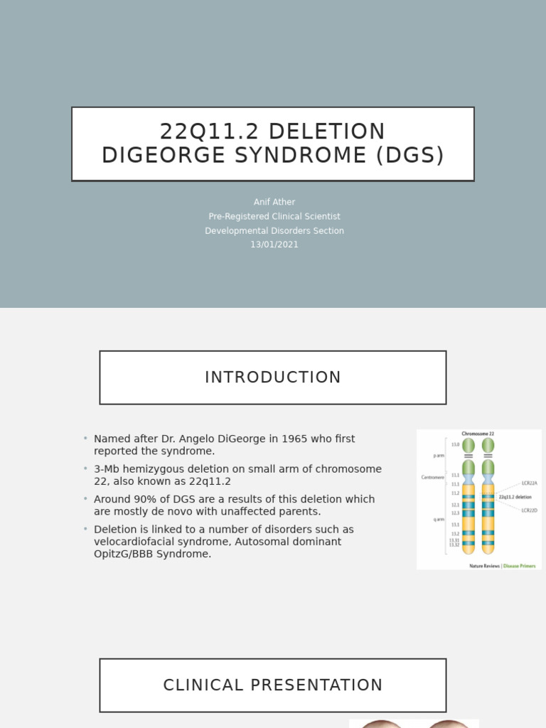 Understanding 22q11.2 Deletion in DGS | PDF | Genetics | Diseases And ...
