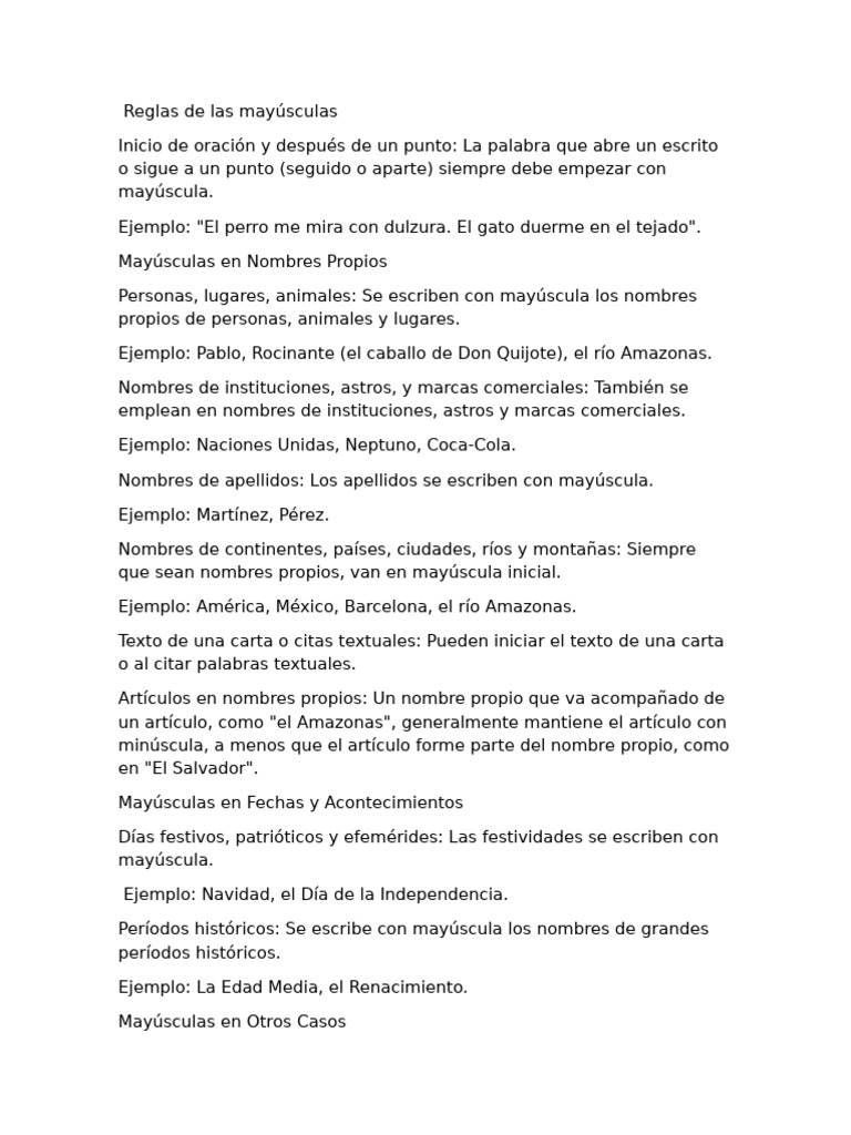Reglas de Uso de Mayúsculas | PDF